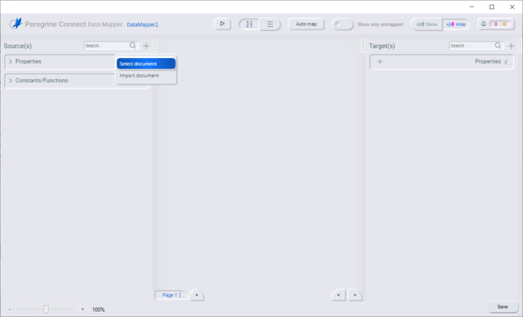 Importing data files into Data Mapper - Peregrine Connect