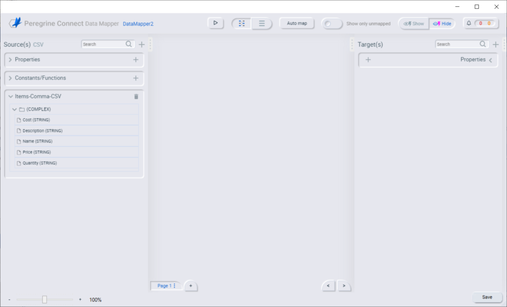 Importing data files into Data Mapper - Peregrine Connect