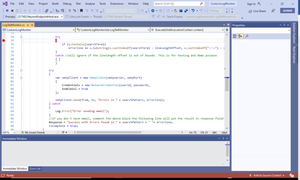 Scheduler Custom Job Sample - Peregrine Connect