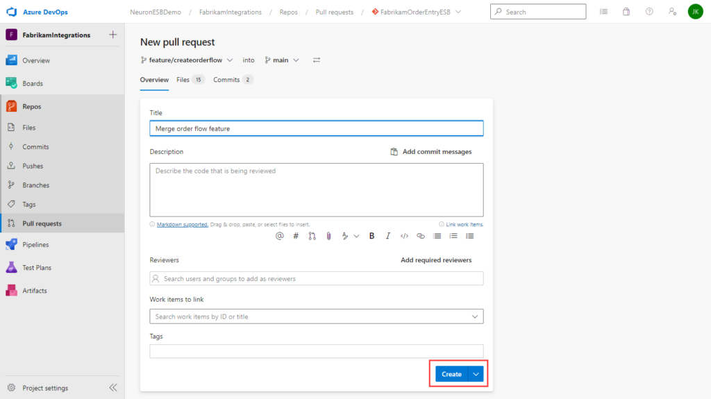 Using Azure DevOps with Neuron ESB - Peregrine Connect