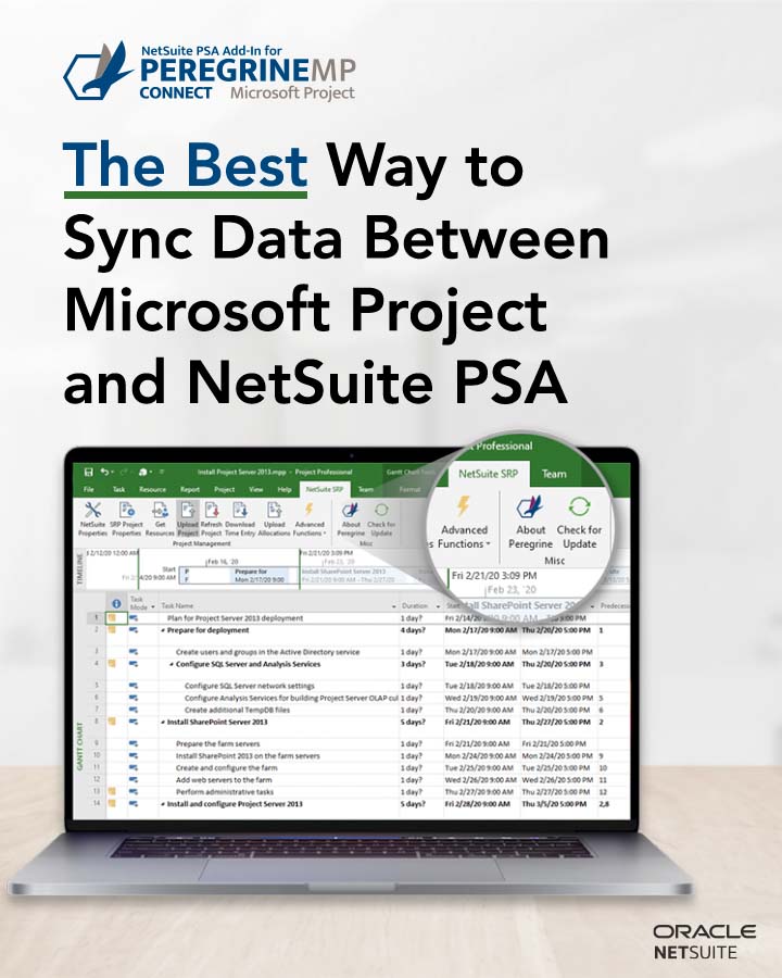 NetSuite PSA Microsoft Project Integration | Peregrine Connect