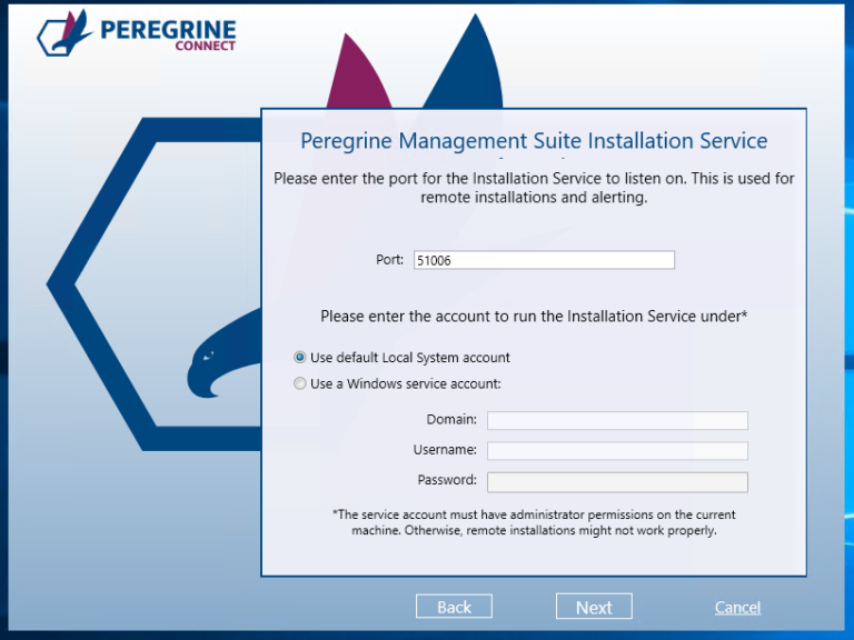 Installation - Peregrine Connect