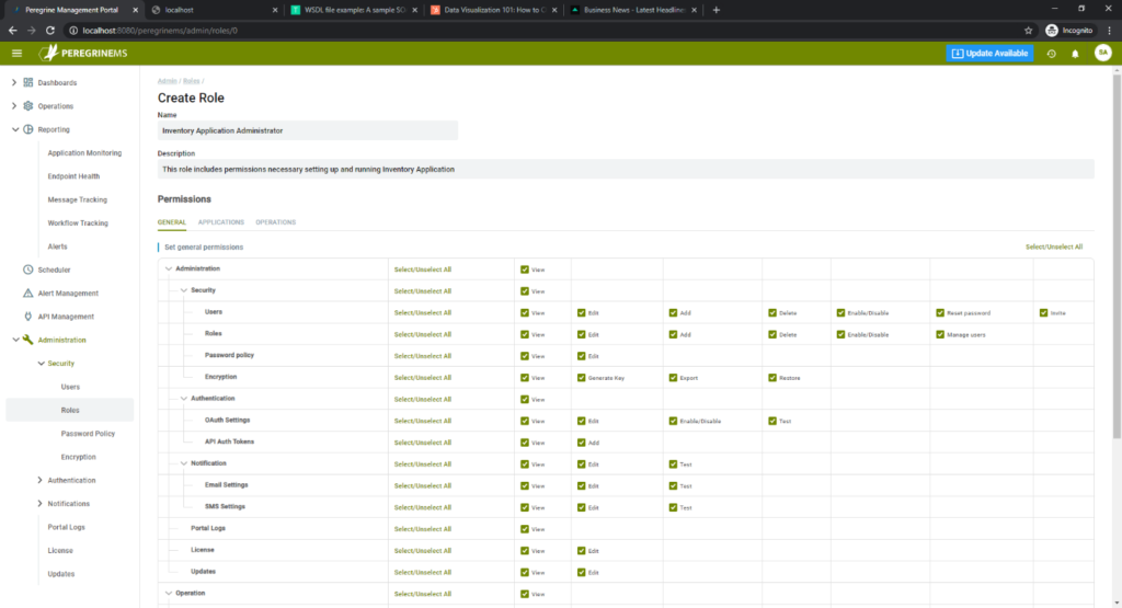 Peregrine Management Suite Administration - Peregrine Connect