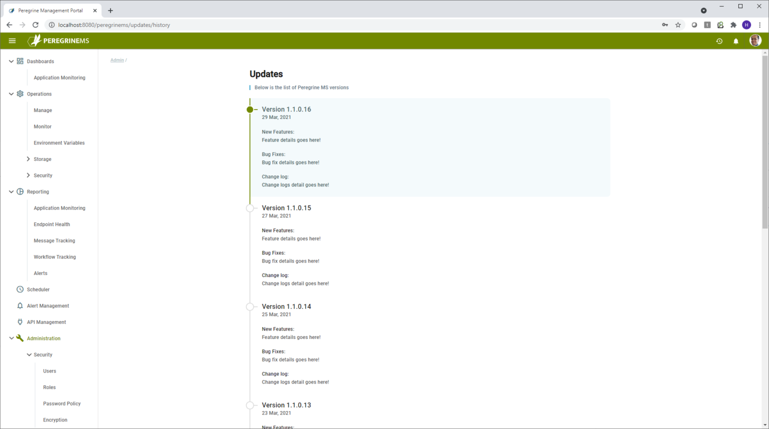 Peregrine Management Suite Administration - Peregrine Connect