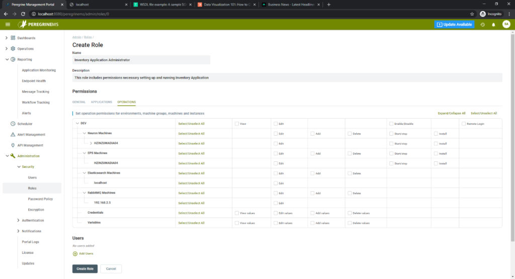 Peregrine Management Suite Administration - Peregrine Connect