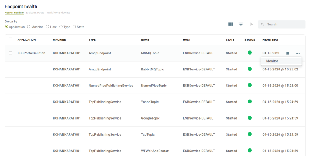 Monitoring - Peregrine Connect