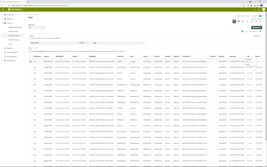 Reporting - Peregrine Connect