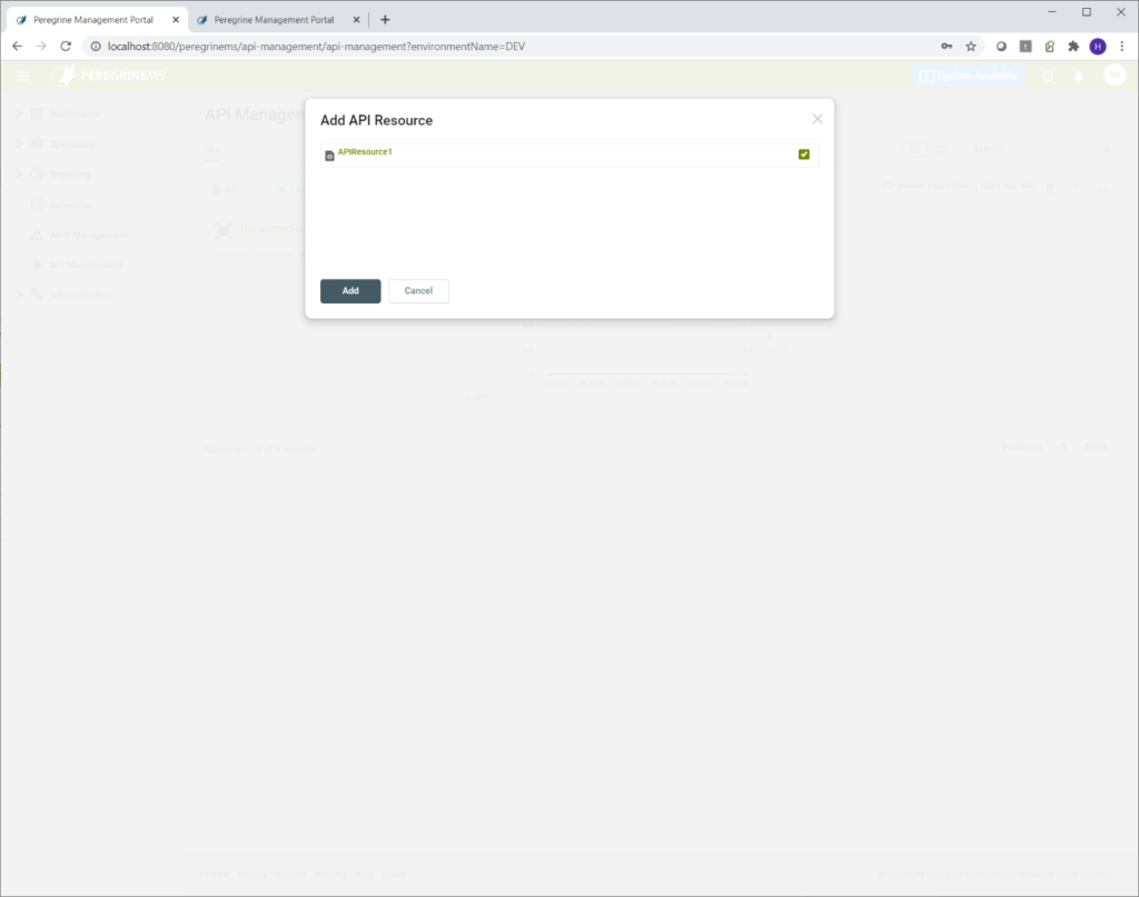 API Management - Peregrine Connect