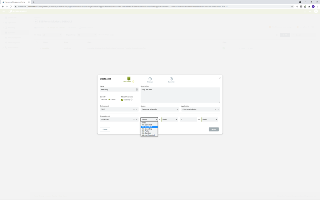 Scheduler - Peregrine Connect
