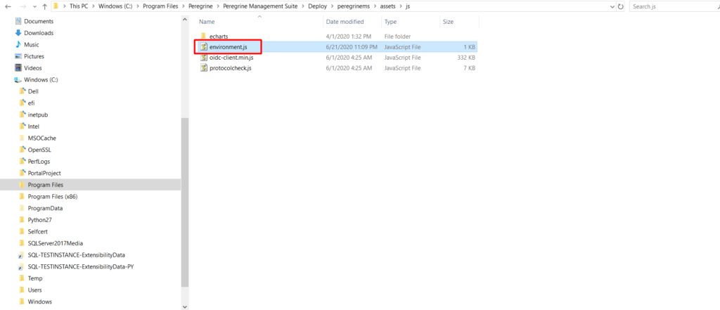 Appendix A - Peregrine Portal Secure Setup - Peregrine Connect