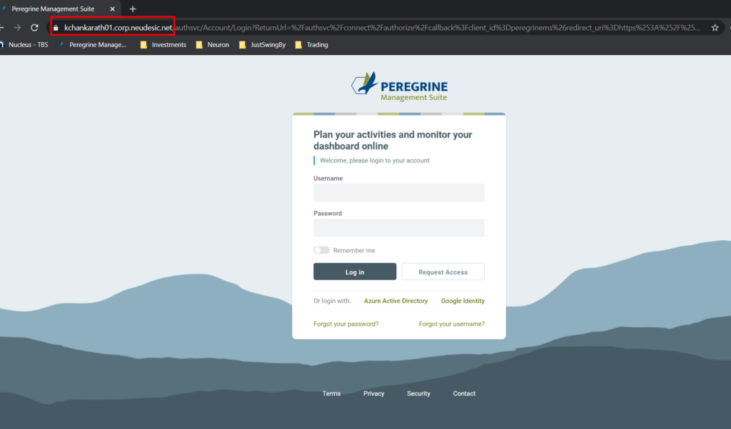 Appendix A - Peregrine Portal Secure Setup - Peregrine Connect