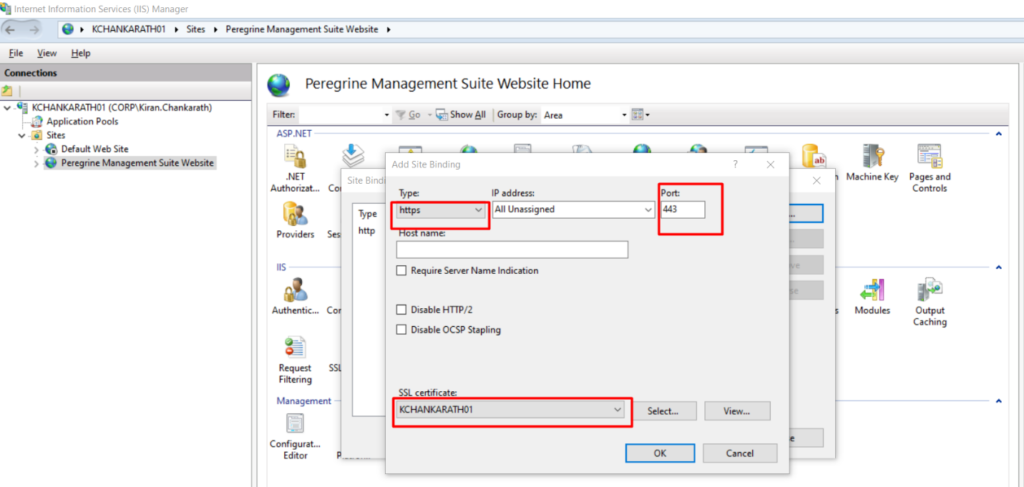 Appendix A - Peregrine Portal Secure Setup - Peregrine Connect
