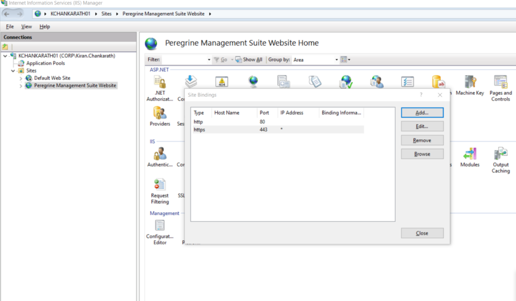 Appendix A - Peregrine Portal Secure Setup - Peregrine Connect